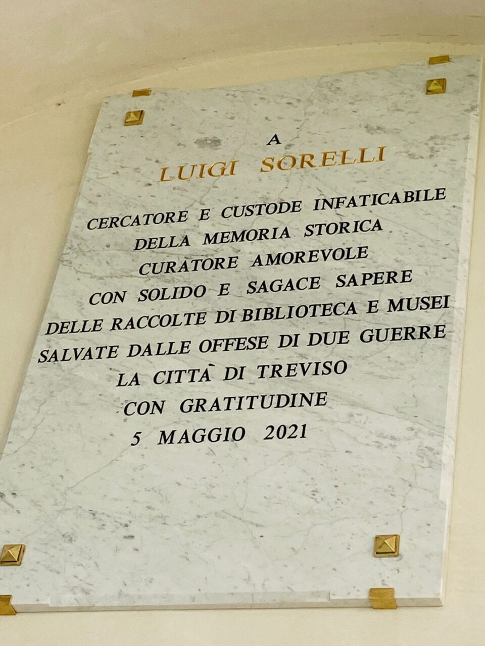 Inaugurata al Museo Bailo la lapide dedicata a Luigi Sorelli, uomo ...